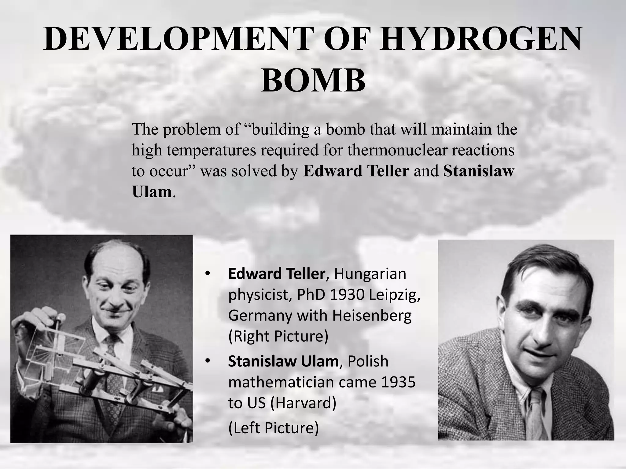Thermonuclear bomb hydrogen bomb | PPTX