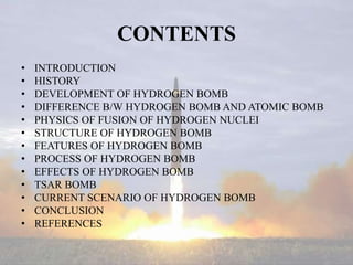 Thermonuclear bomb hydrogen bomb | PPTX