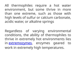 Extremophiles-Thermophiles, Barophiles, Halophiles | PPTX