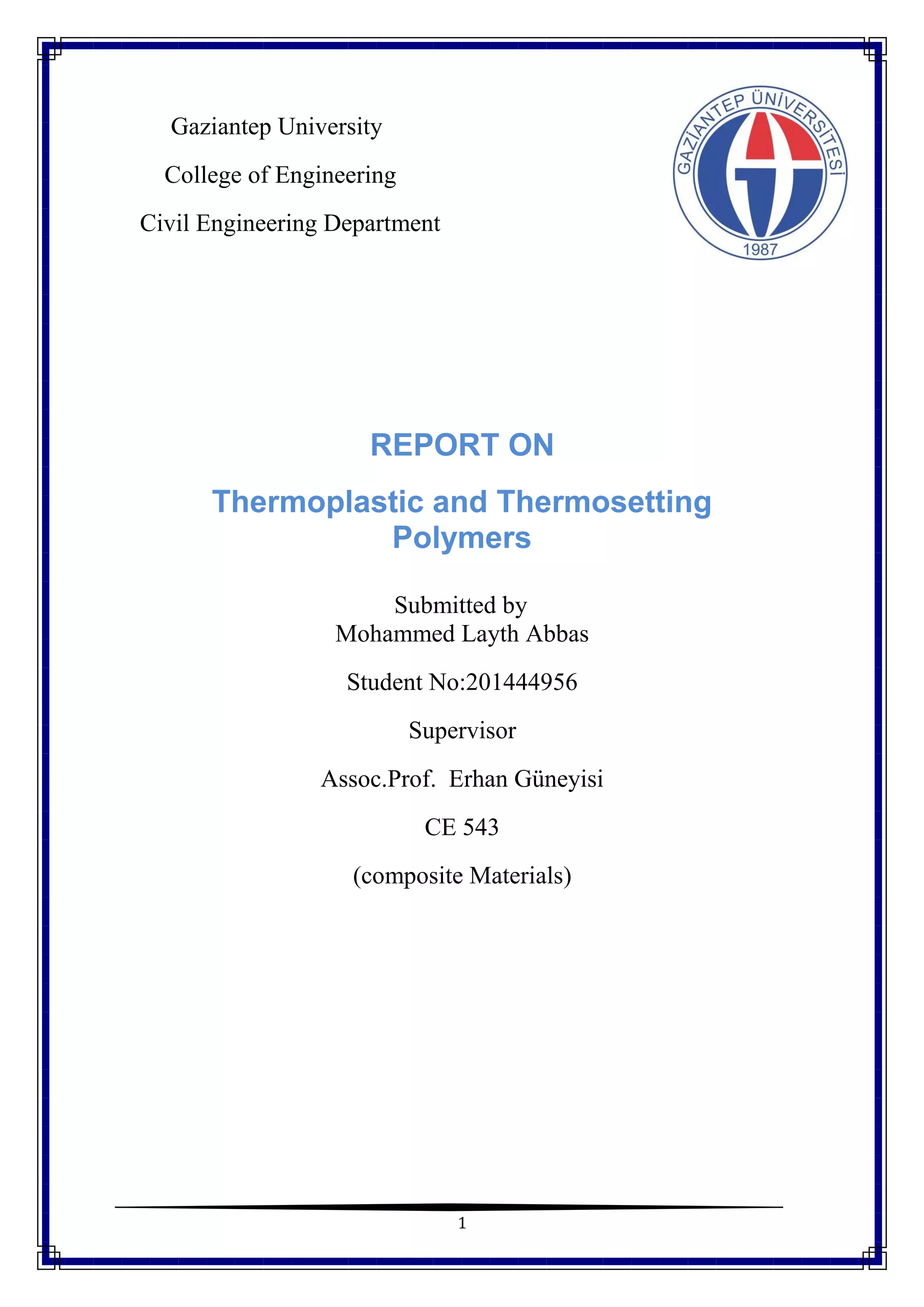 Thermoplastic and thermosetting polymers | PDF