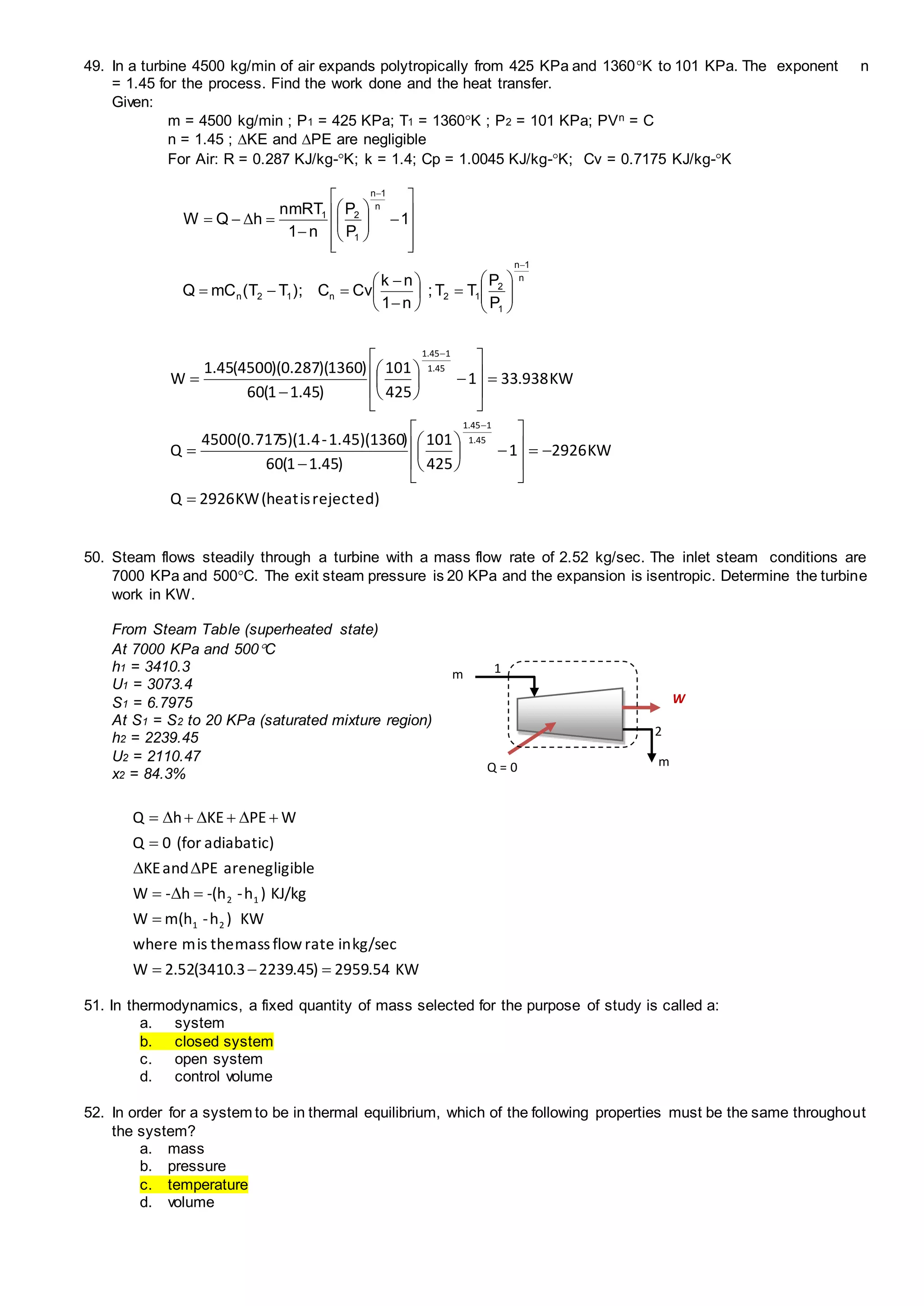 Thermo problem set no. 1 | DOCX