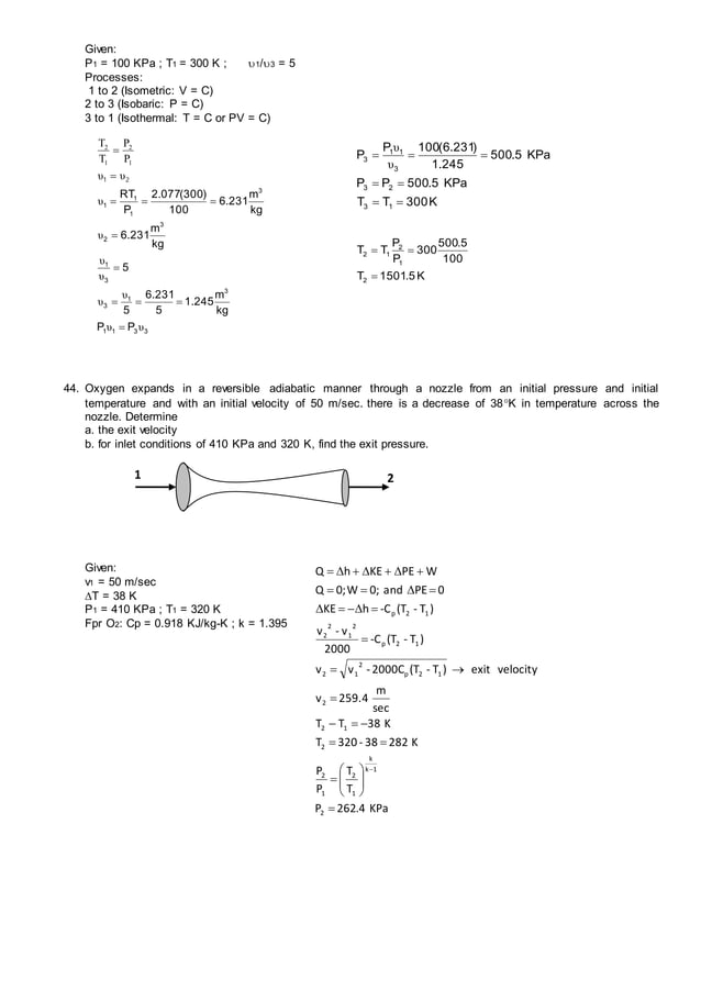 Thermo problem set no. 1 | DOCX | Physics | Science