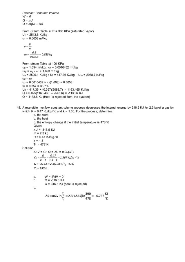 Thermo problem set no. 1 | DOCX | Physics | Science