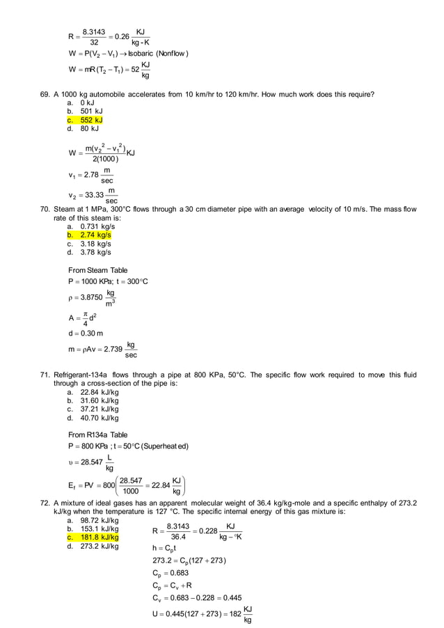 Thermo problem set no. 1 | DOCX | Physics | Science
