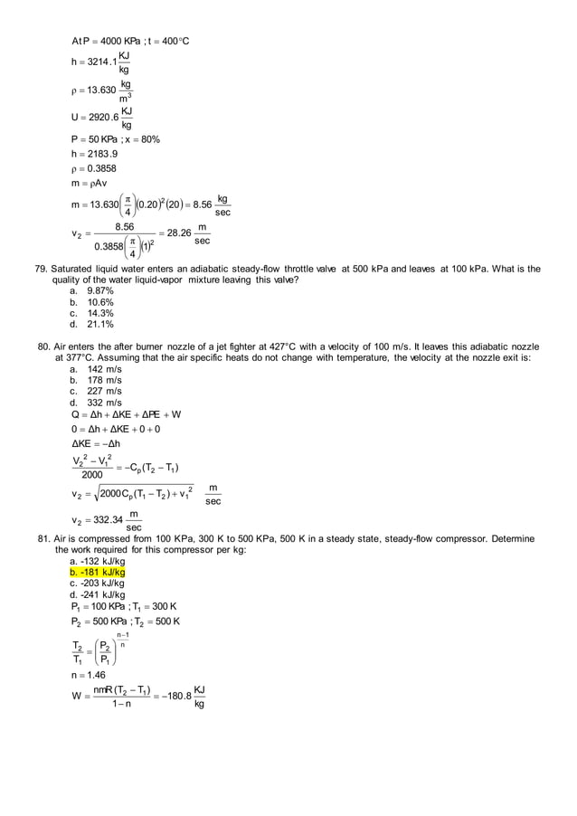 Thermo problem set no. 1 | DOCX | Physics | Science