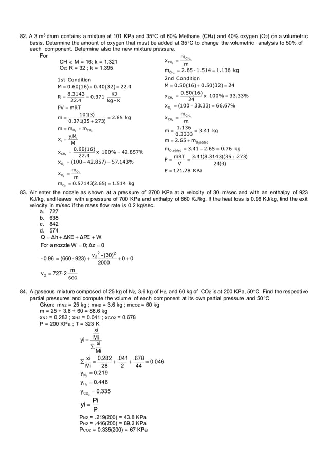 Thermo problem set no. 1 | DOCX | Physics | Science