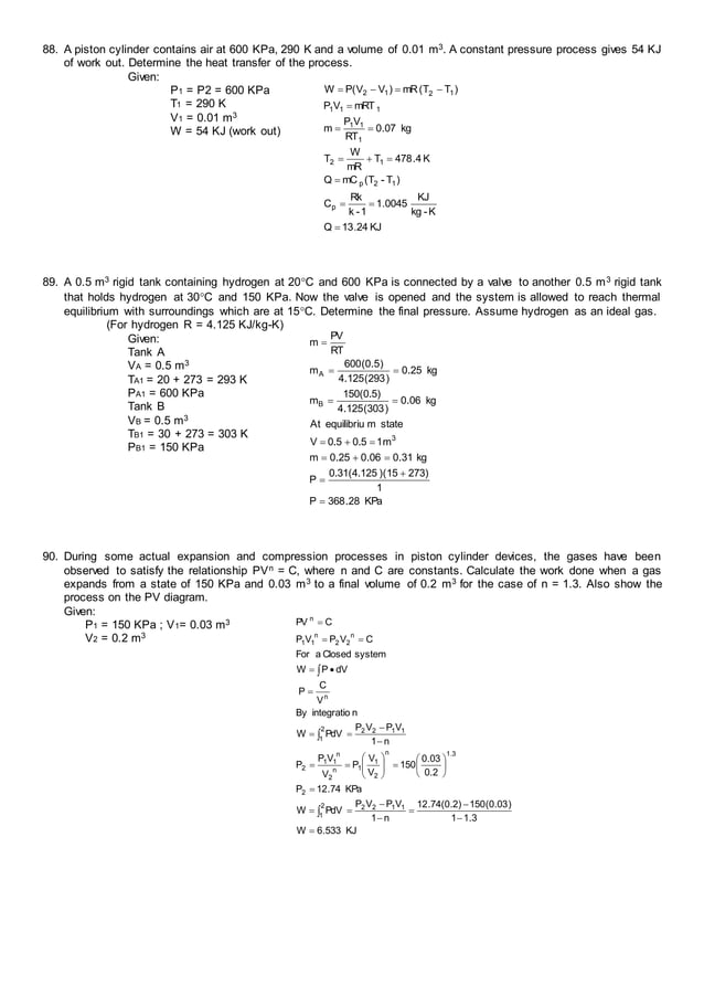 Thermo problem set no. 1 | DOCX | Physics | Science