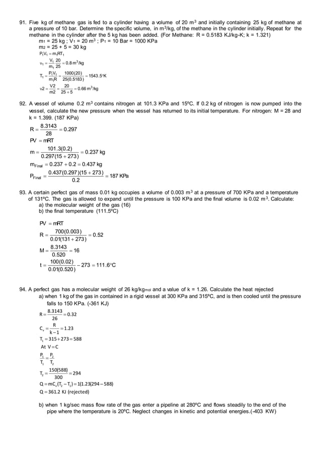 Thermo problem set no. 1 | DOCX | Physics | Science