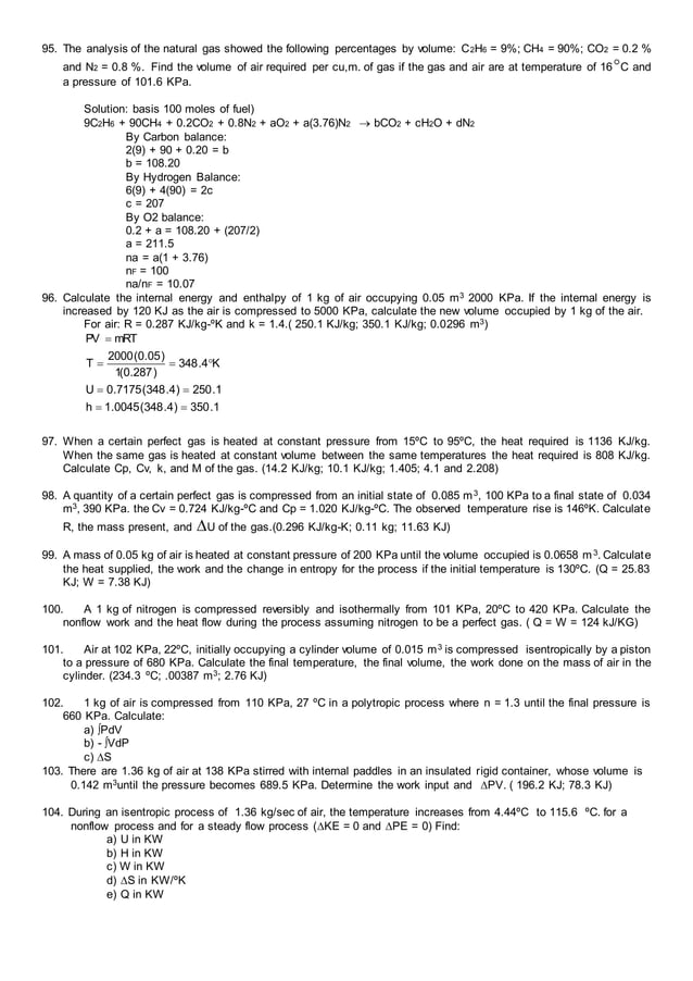 Thermo problem set no. 1 | DOCX | Physics | Science