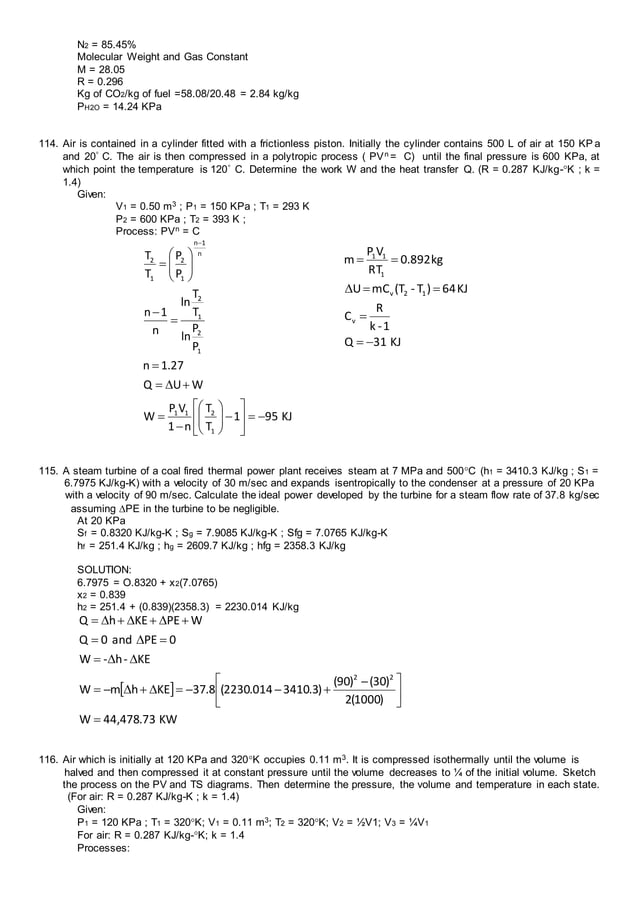 Thermo problem set no. 1 | DOCX | Physics | Science