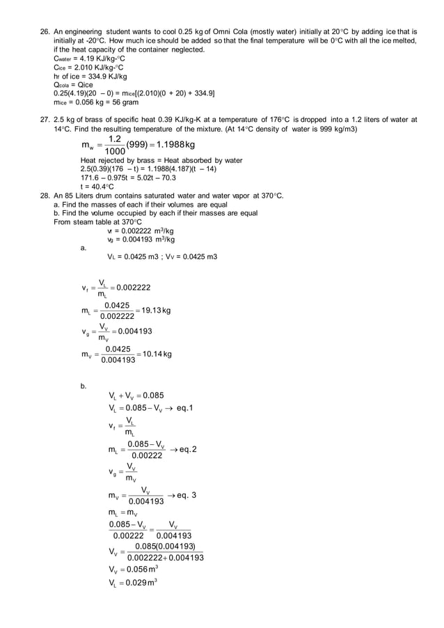 Thermo problem set no. 1 | DOCX | Physics | Science