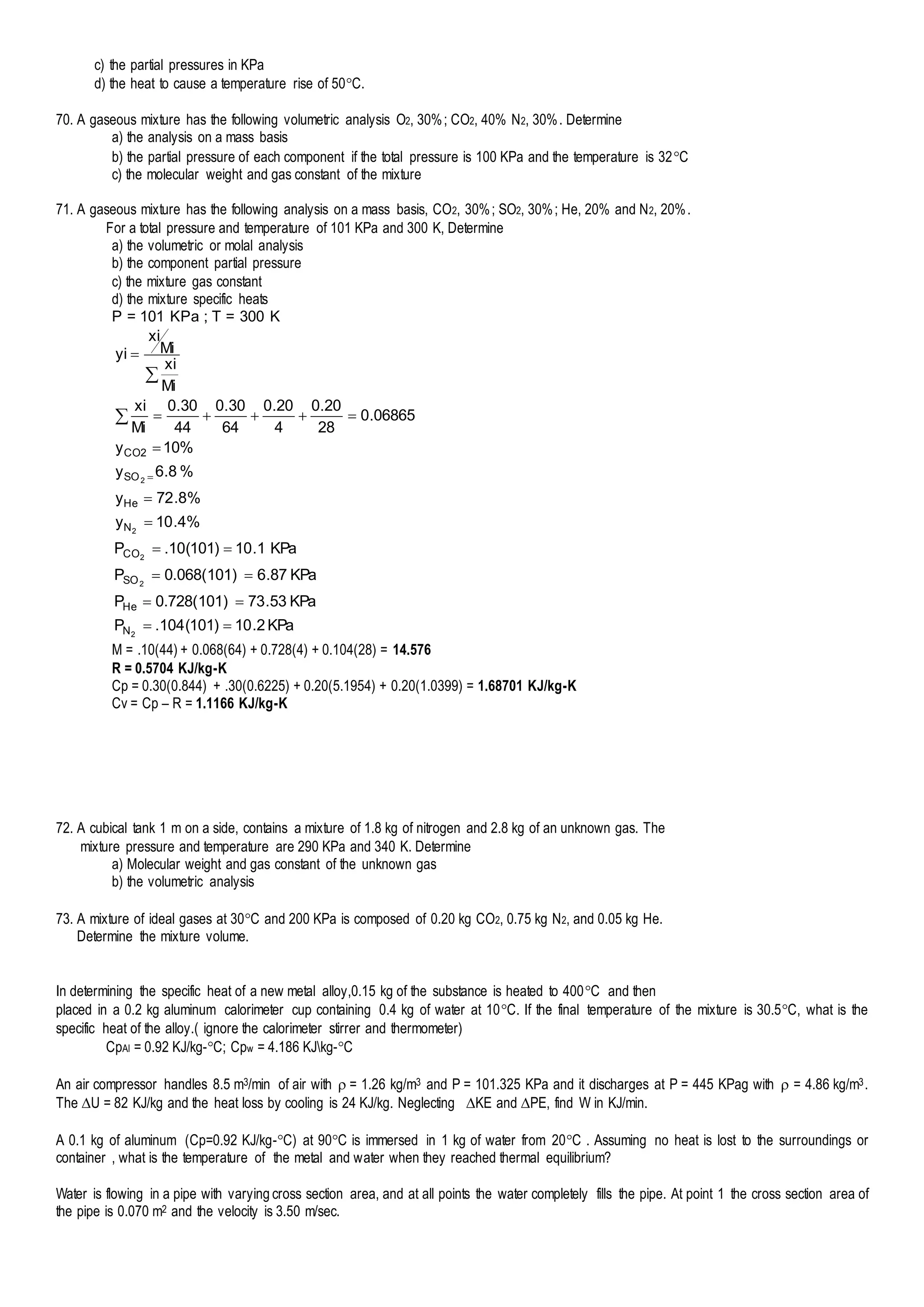 Thermo problem set no. 2 | DOCX
