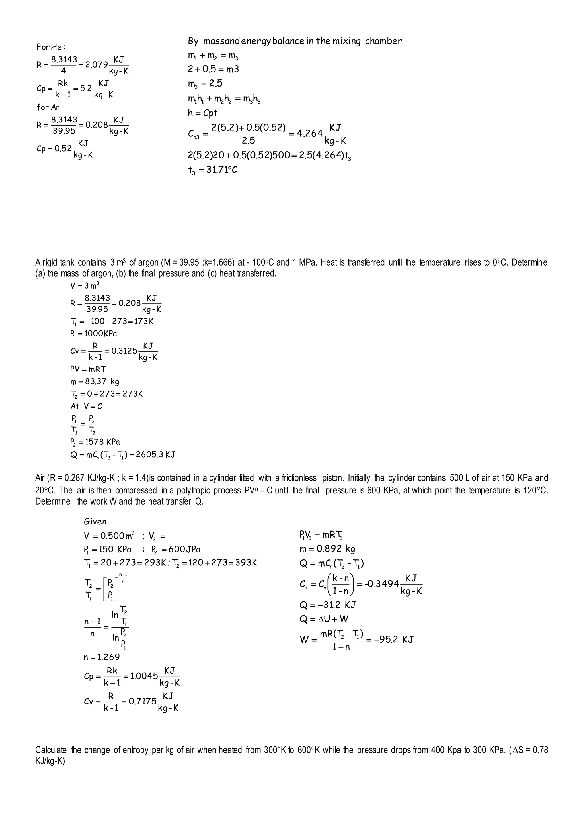 Thermo problem set no. 2 | DOCX