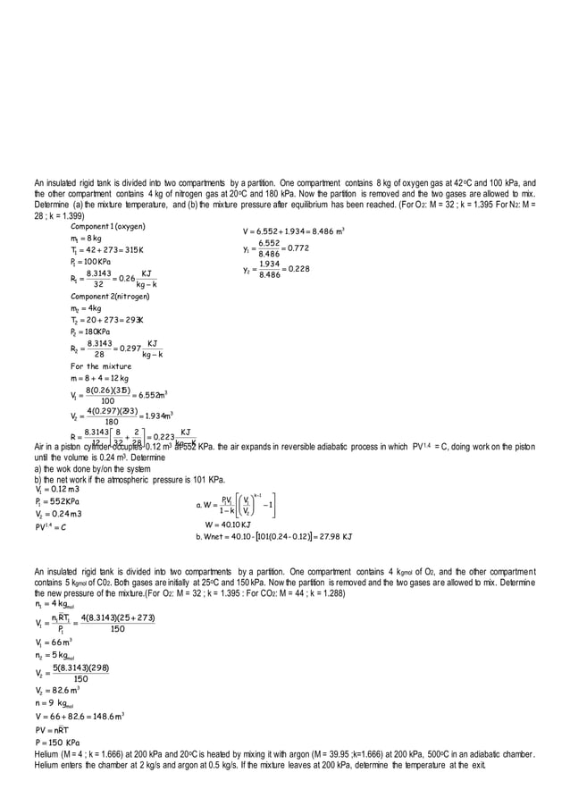 Thermo problem set no. 2 | DOCX