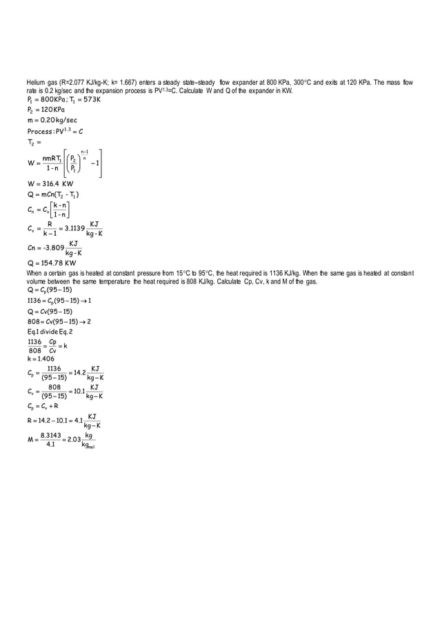 Thermo problem set no. 2 | DOCX