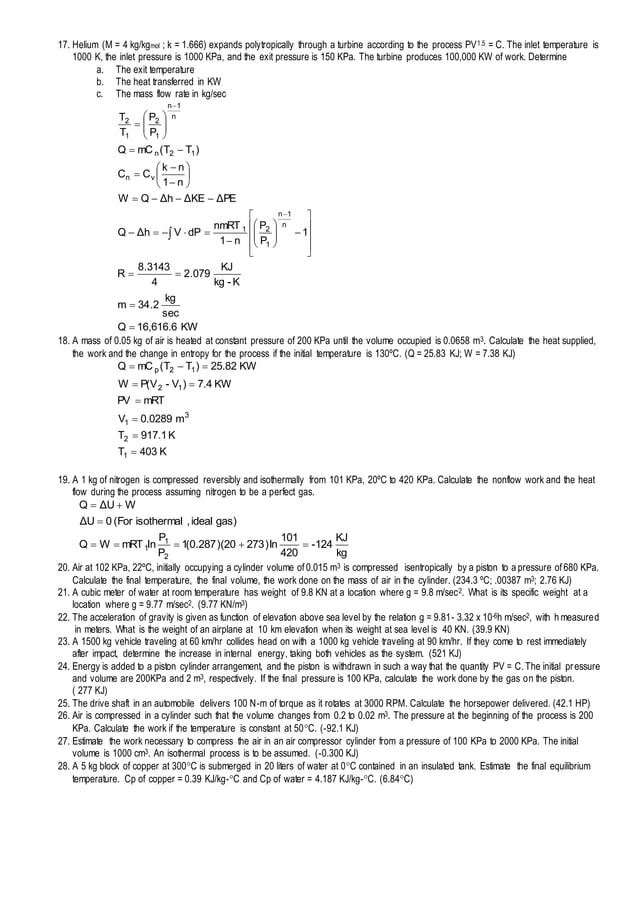 Thermo problem set no. 2 | DOCX