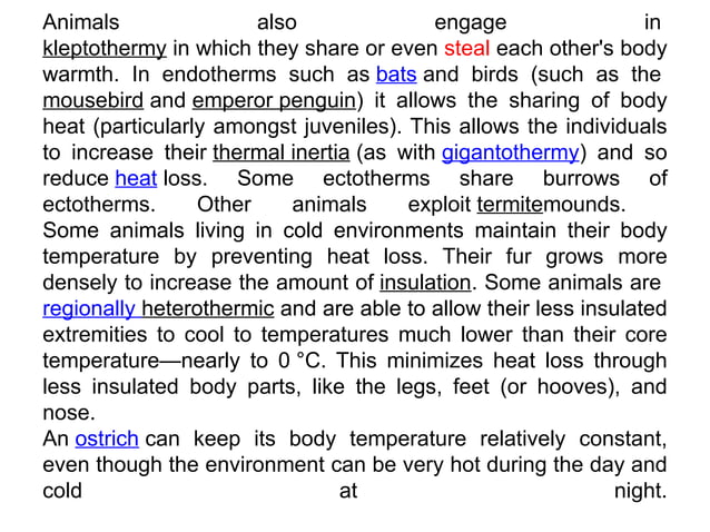 Thermoregulation and how different animals regulate their body ...