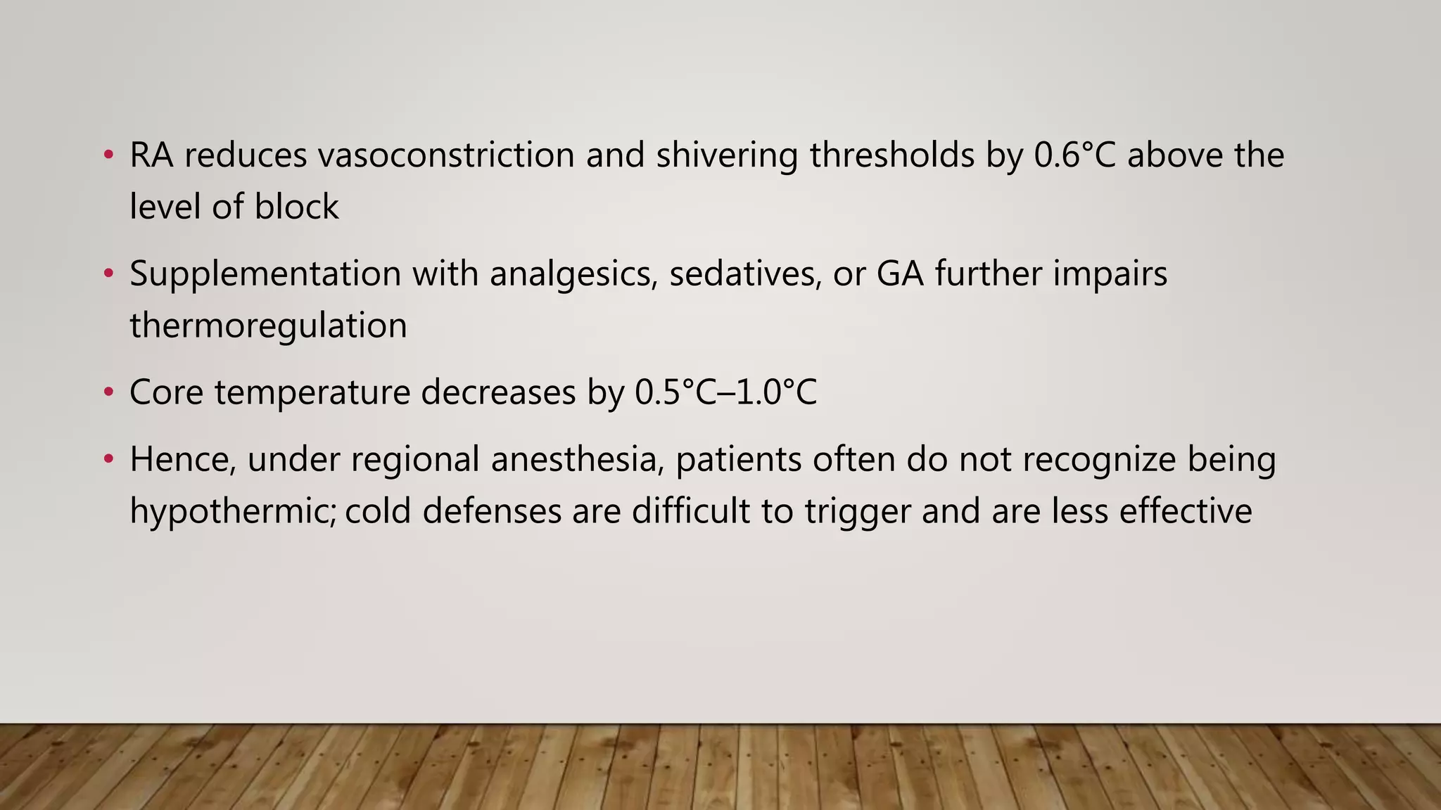 Thermoregulation : Physiology & Perioperative disturbances | PPTX