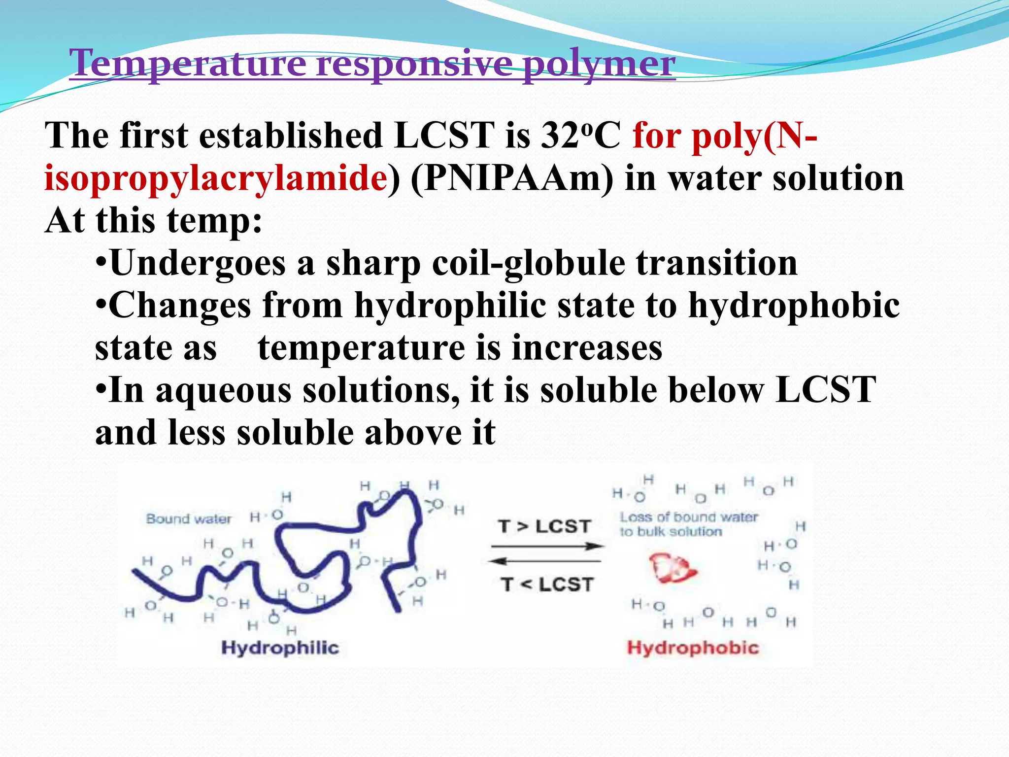 Thermoresponsive polymers for biomedical applications | PPTX