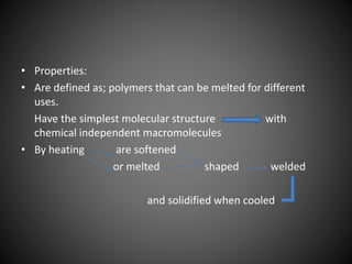 Thermosetting, thermoplastics and elastomers | PPTX