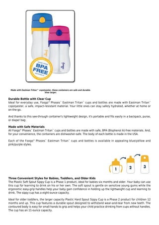 Thermos foogo phases leak proof straw bottle, blue yellow, 11 ounce | PDF