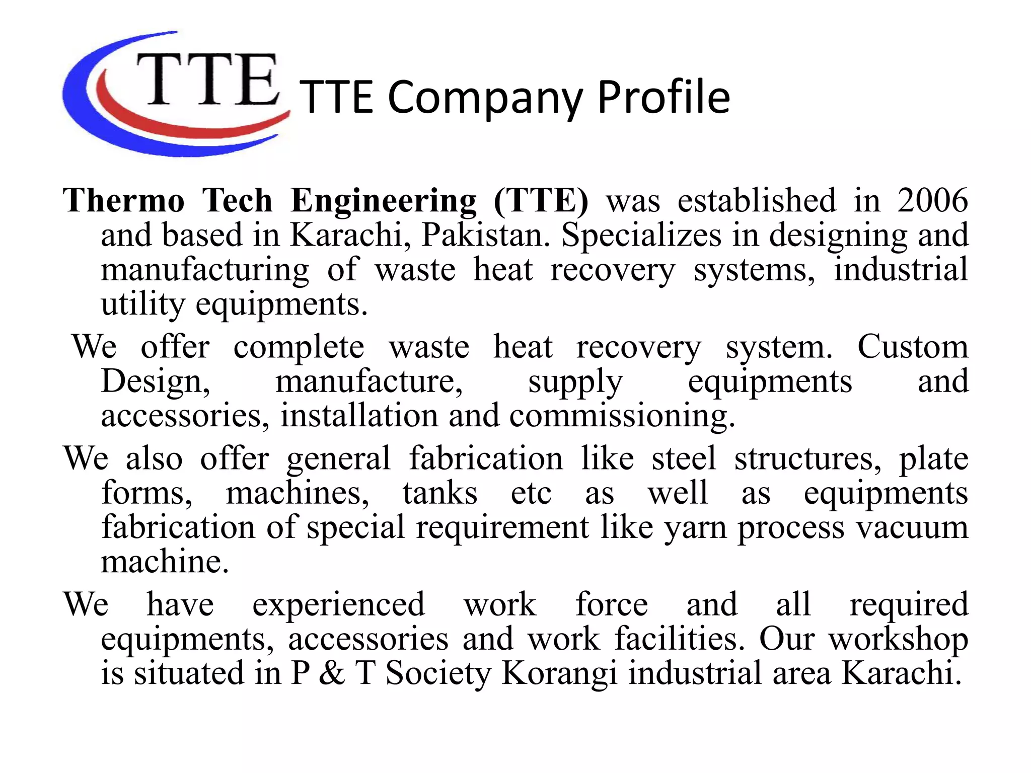 Thermo Tech Engineering (Tte) | PPT