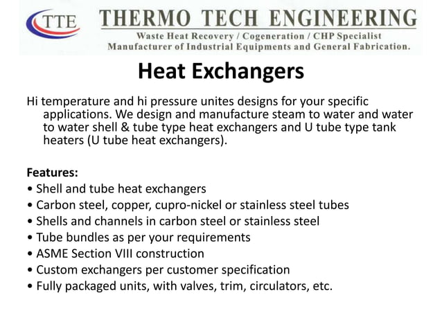 Thermo Tech Engineering (Tte) | PPT