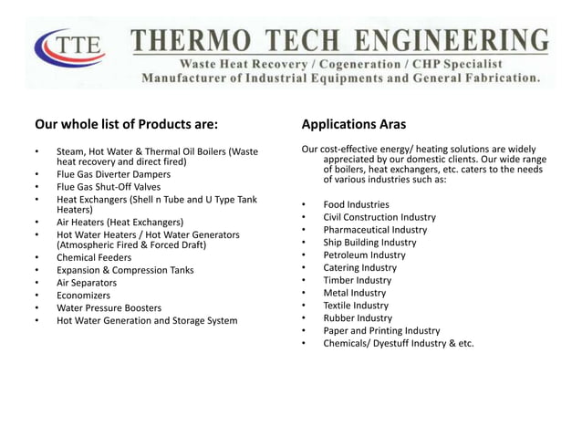 Thermo Tech Engineering (Tte) | PPT