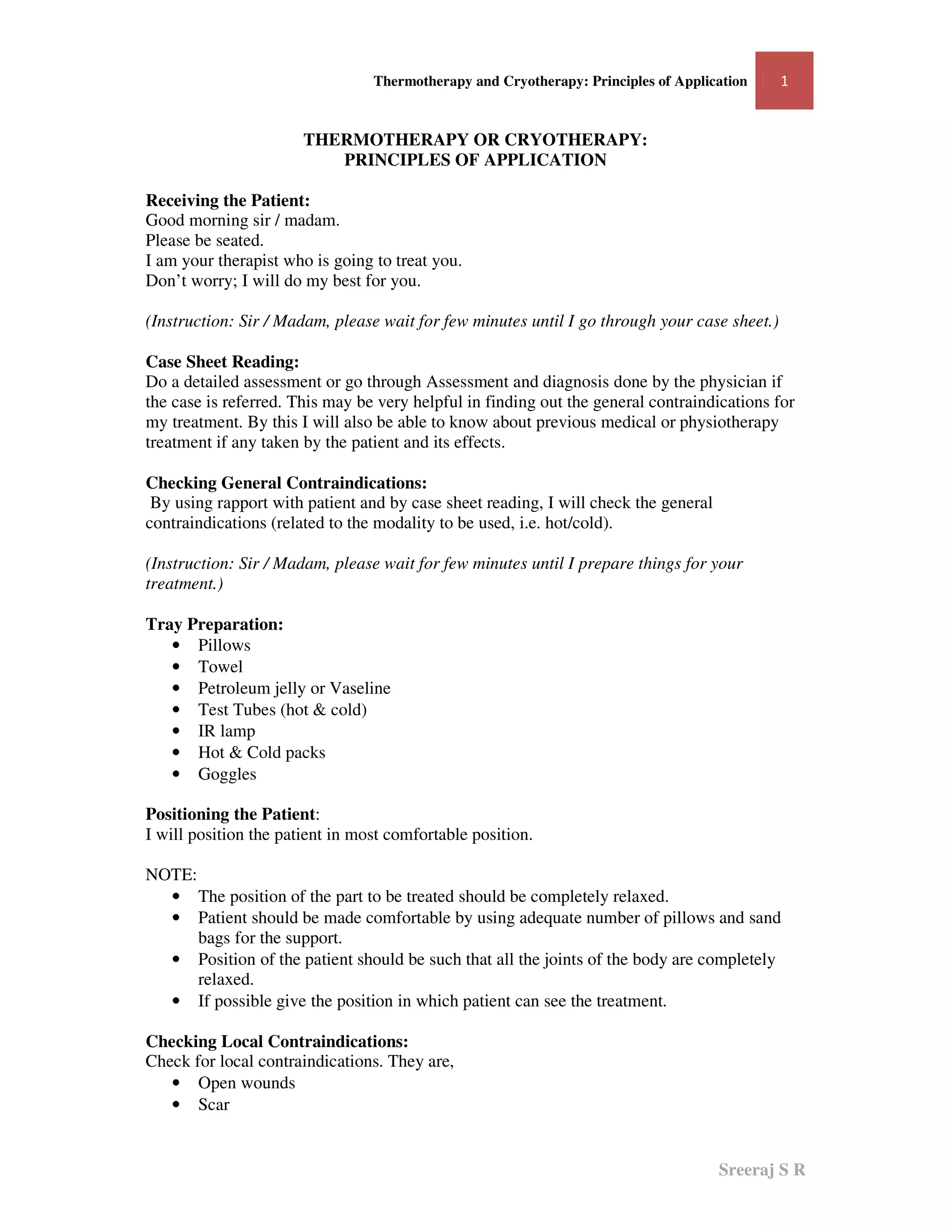 Thermotherapy and cryotherapy principles of application | PDF