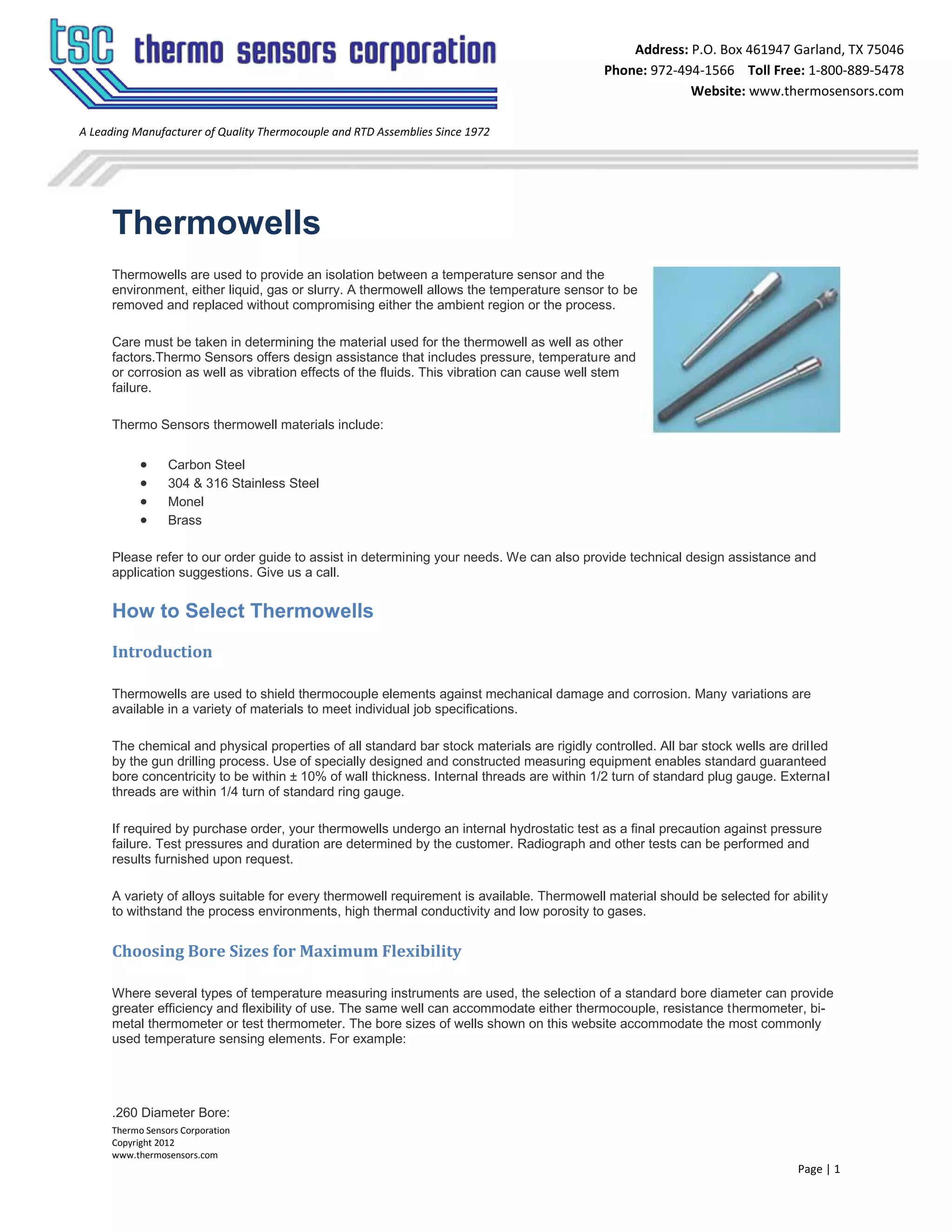 Thermowells | PDF