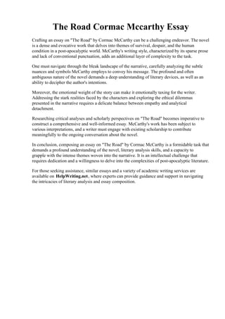 The Road Cormac Mccarthy Essay.pdf