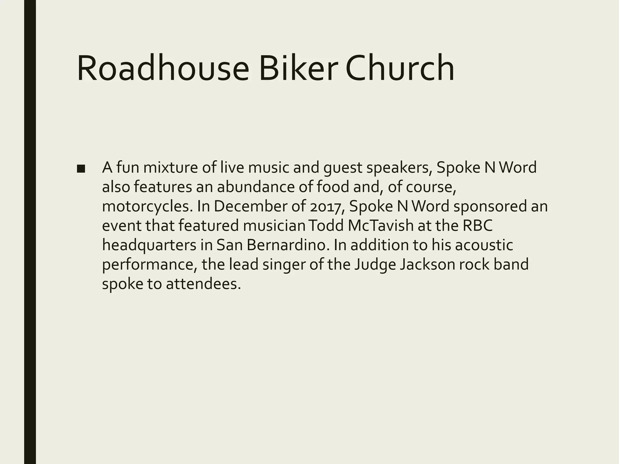 The Roadhouse Biker Church Spoke N Word Event | PPT