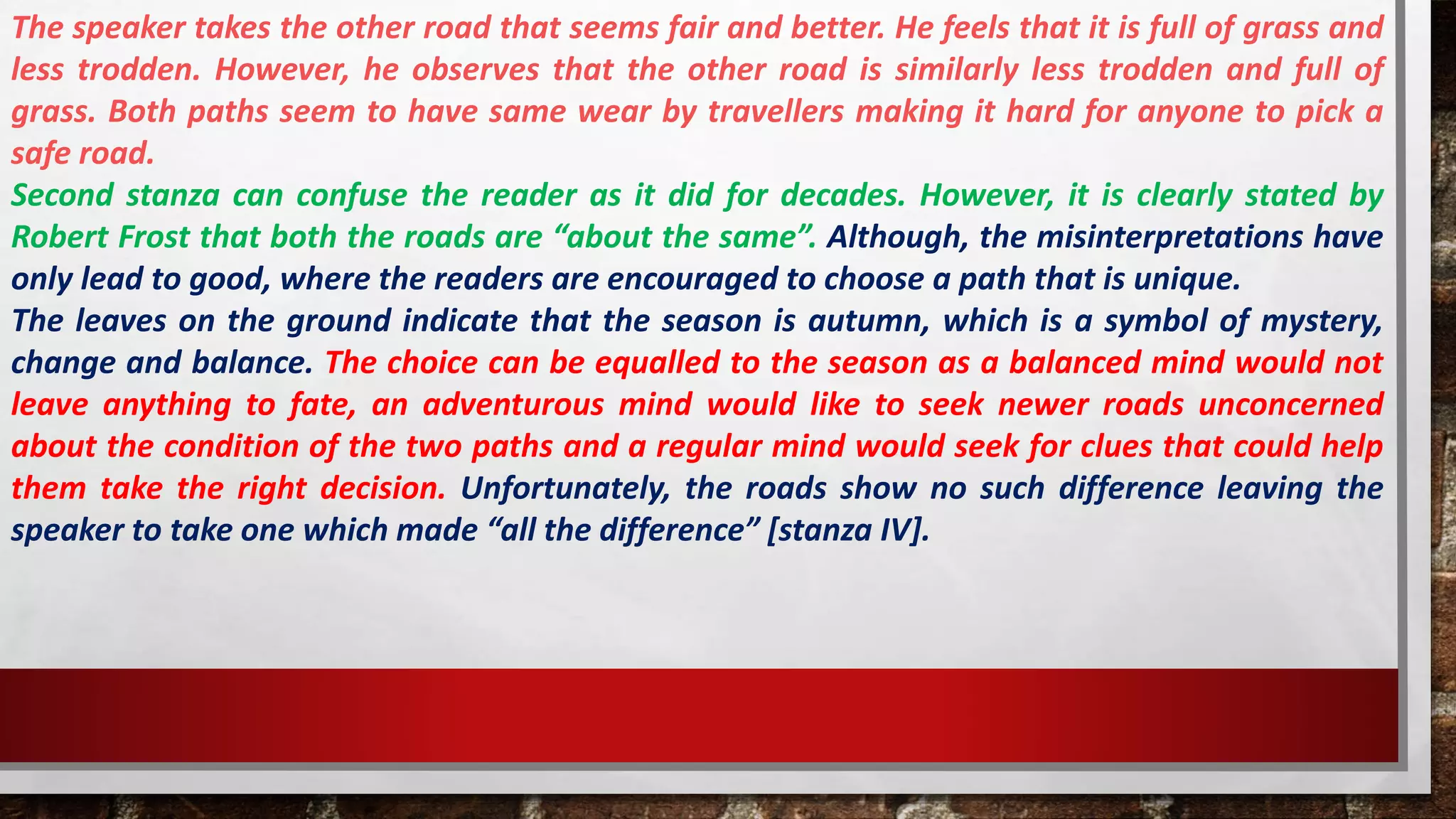 The road not taken | PPT