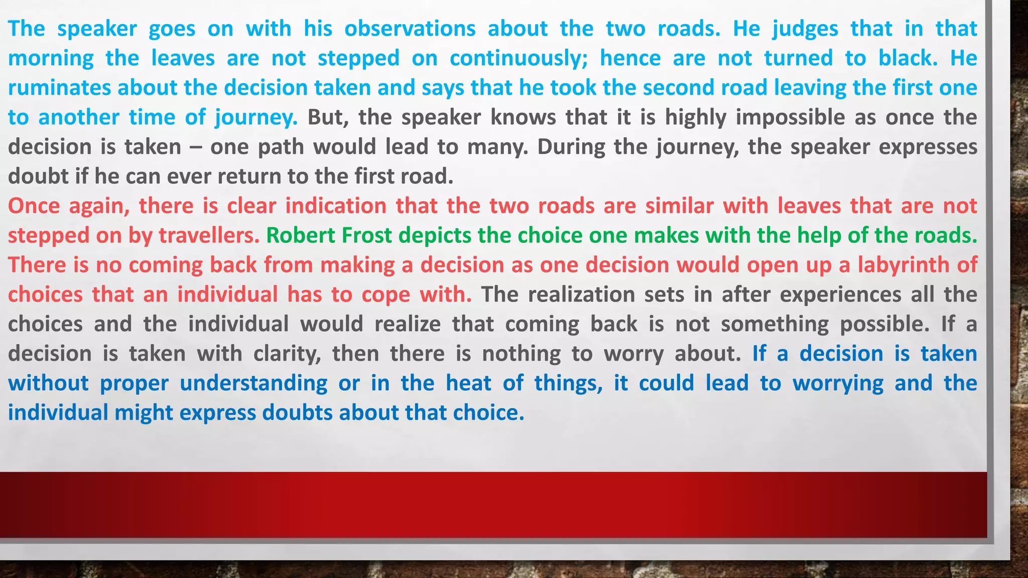 The road not taken | PPT