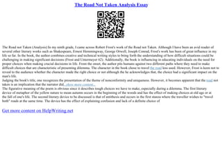 The Road Not Taken Response | PDF