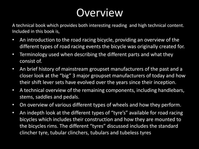 The Road Racing Bicycle | PPT