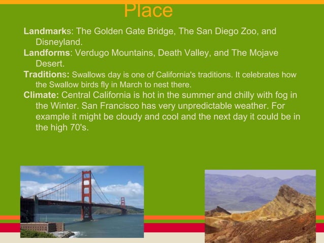 California Presentation for See the USA | PPTX | North America Travel ...