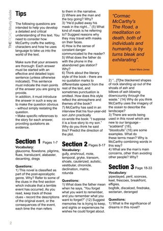 The Road Study Guide | PDF | Road Trips | Travel Type