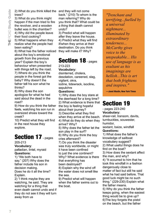 The Road Study Guide | PDF | Road Trips | Travel Type