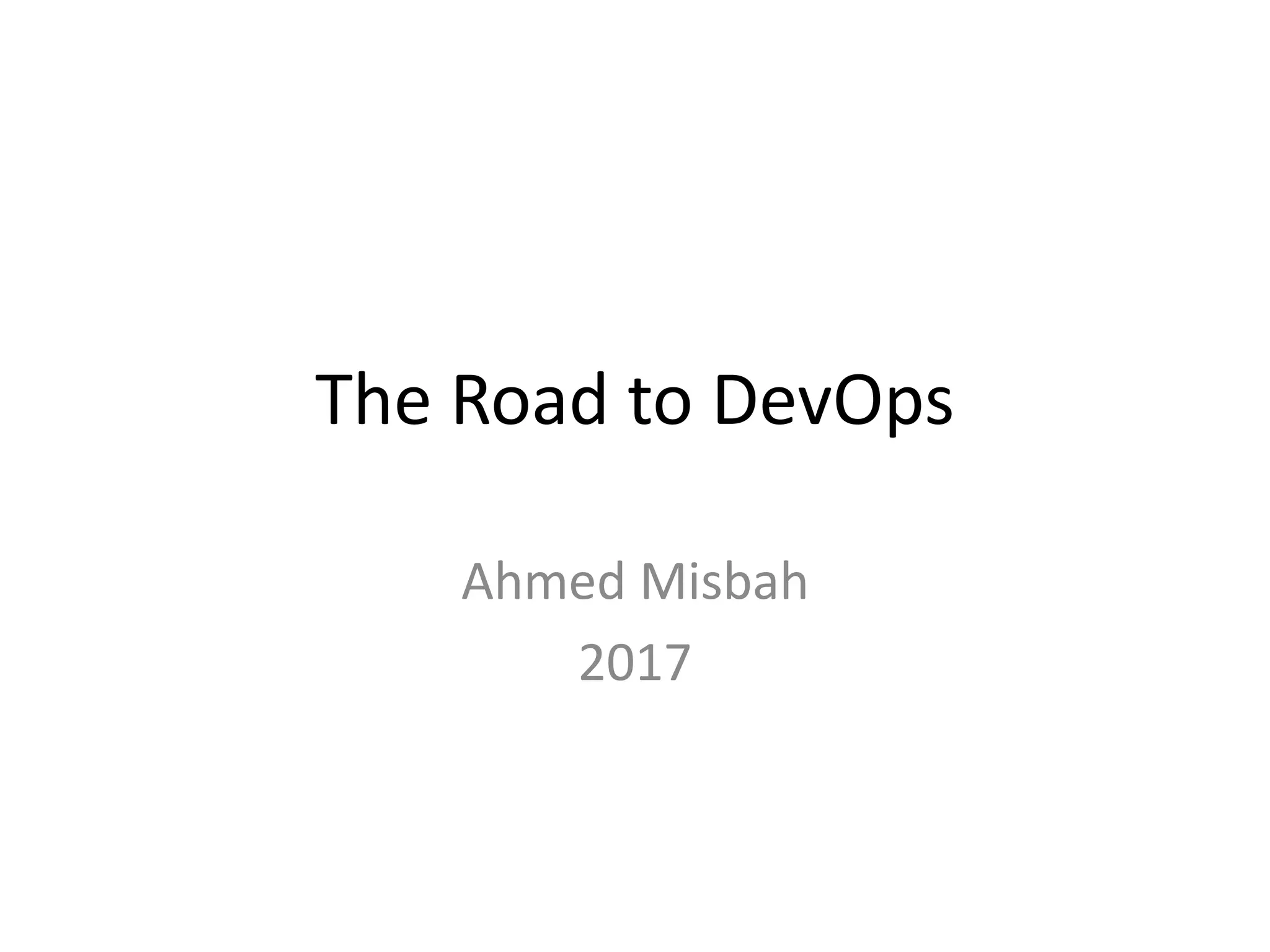 The Road to DevOps V3 | PPTX