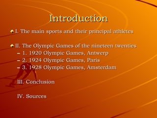 The Roaring Twenties - Sports | PPT | Summer Olympic Sports | Olympic ...