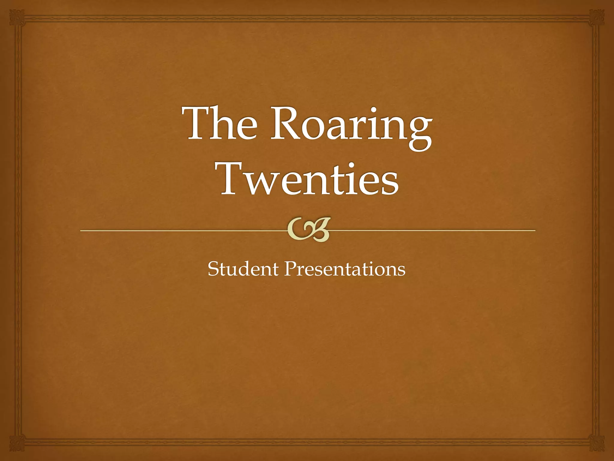 The roaring twenties | PPT