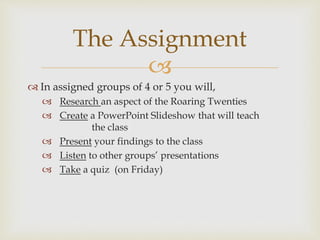 The roaring twenties | PPTX