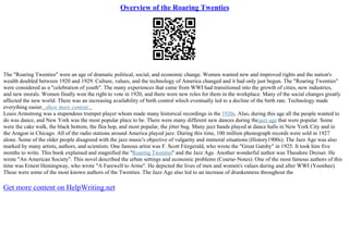 The Roaring Twenties Essay | PPT