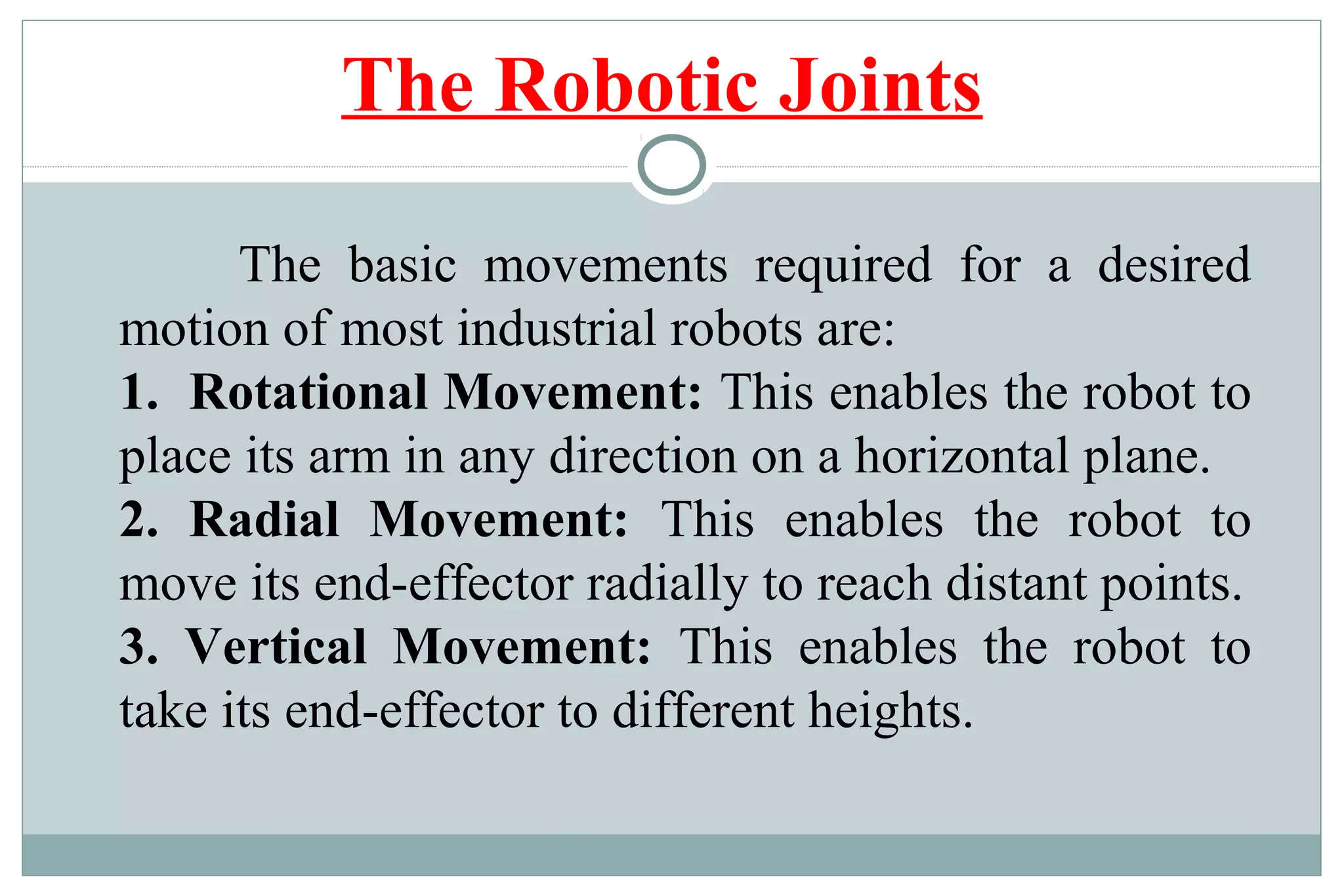 The robotic joints and end effectors | PPT
