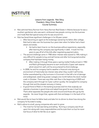 The Rob Sibcy Story | PDF
