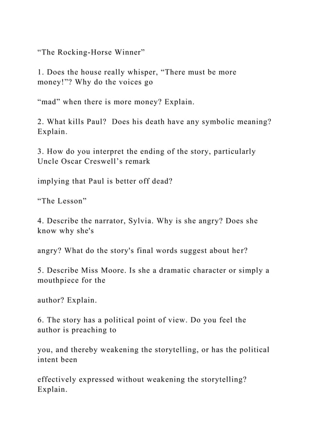 The Rocking-Horse Winner”1. Does the house really whisper, The.docx