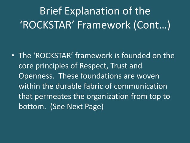 The ‘ROCKSTAR’ Framework for Ensuring Blissful Employee Relations | PPT