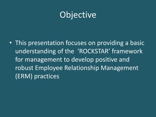 The ‘ROCKSTAR’ Framework for Ensuring Blissful Employee Relations | PPTX