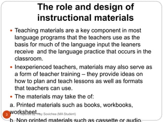 The role and design of instructional materials | PPTX